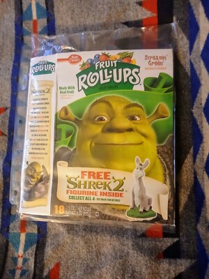 Vtg Shrek Fruit Roll Ups Box + Toy Puss In Boots General Mills 2003 ...