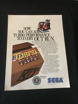 Sega Turbo Out Run Video Arcade Game Flyer, 1989 NOS | eBay