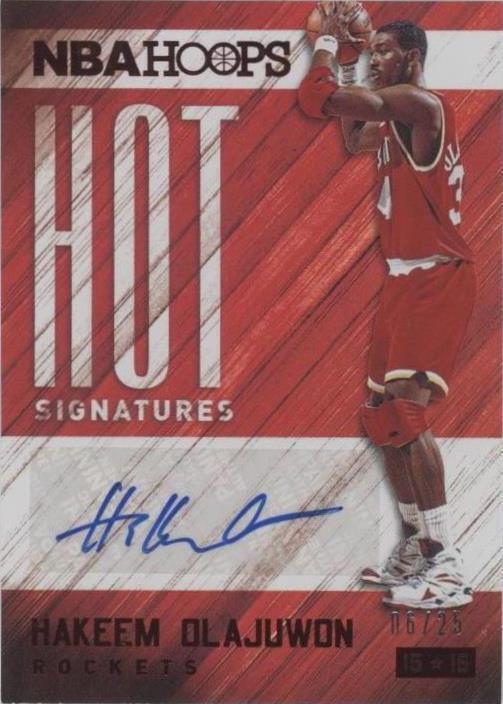 2015-16 Panini NBA Hoops - Hot Signatures Hakeem Olajuwon #HS-HW Red ...