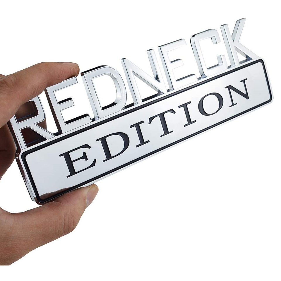 Chrome REDNECK EDITION Fender Trunk Emblem for Sierra SilveradoTahoe ...