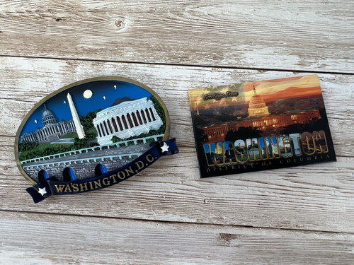 Lot of 2 Washington DC America Travel Tourism Souvenir Art Fridge ...