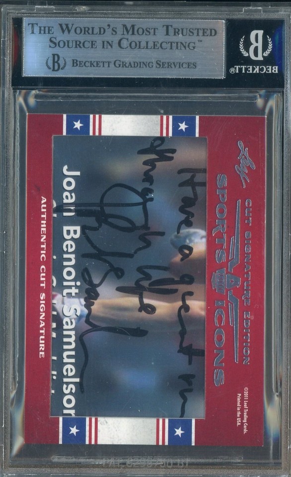 2011 Leaf Sports Icons Cut Signature Carl Lewis Joan Benoit Samuelson ...