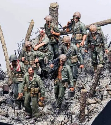 1/35 Scale Resin Figures Model Kit 9 WW Soldiers Model Unpainted ...