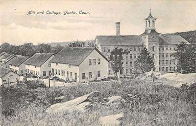 Yantic Connecticut birds eye view mill and cottage antique pc Z23327 | eBay