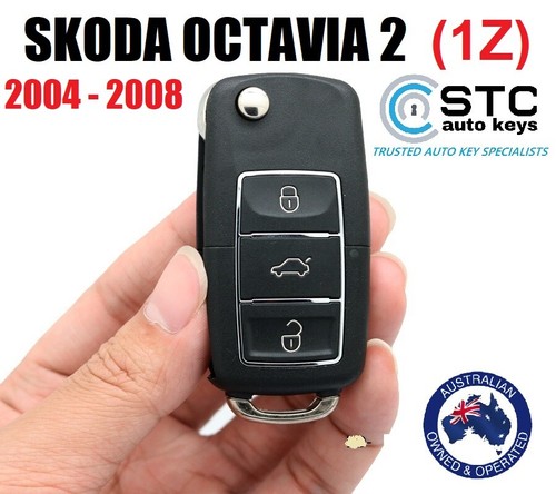 COMPLETE REMOTE TRANSPONDER FLIP KEY FOR SKODA OCTAVIA 2 1Z 2004 - 2008 ...