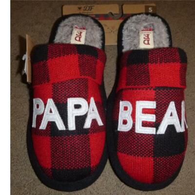 Mens Dearfoams *PAPA BEAR Scuff Slippers Size Small 7/8 NWT Buffalo ...