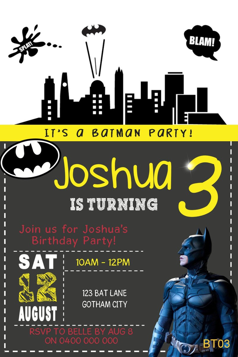 Batman Birthday Invitation Design GRATIS] Invitation Batman | Editable