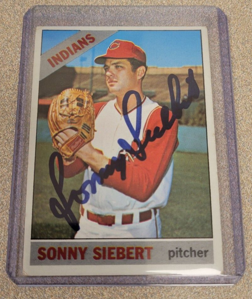 SONNY SIEBERT SIGNED 1966 TOPPS BASEBALL CARD #197 TTM GENUINE ...