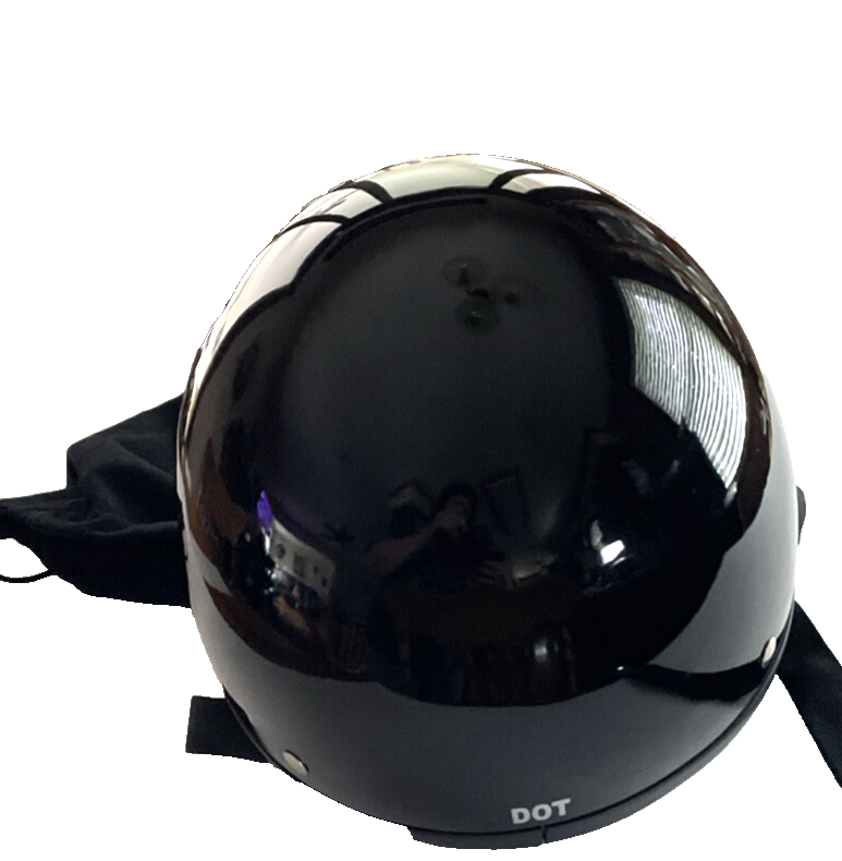 New Harley Davidson Half Helmet Small Zip Out Neck Collar Gloss Black ...