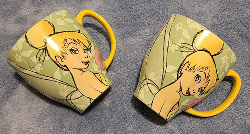 Disney Store Tinker Bell Fairy Yellow Green Ceramic Coffee Tea Mug Cup ...
