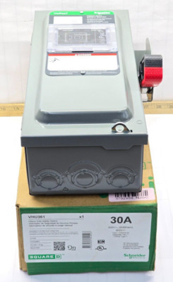 NEW SQUARE D VISIPACT 30 AMP NON-FUSED SAFETY DISCONNECT SWITCH 600V 3P ...