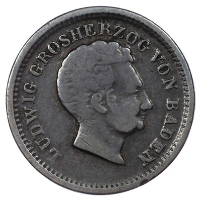 Germany - Grand Duchy Of Baden 1 Coin 1828 Ludwig I Copper - KM.189 ...