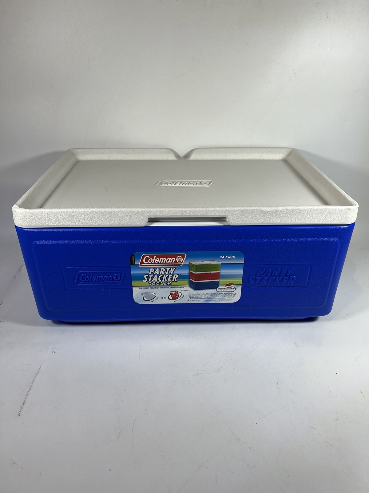 Blue Coleman 6225 Party Stacker Cooler Vintage 24-Can Soda Beer USA ...