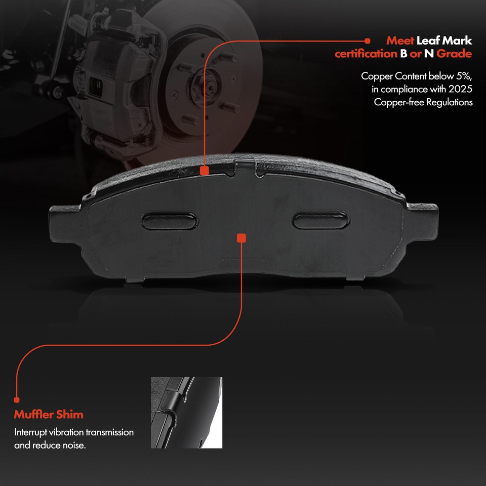Front LH & RH Brake Caliper & Ceramic Brake Pad for Ford F-150 Lincoln ...