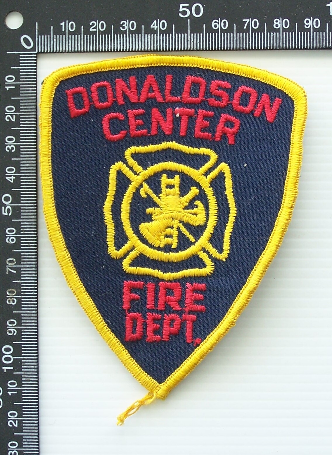 VINTAGE DONALDSON CENTER FIRE DEPARTMENT US EMBROIDERED WOVEN CLOTH SEW ...