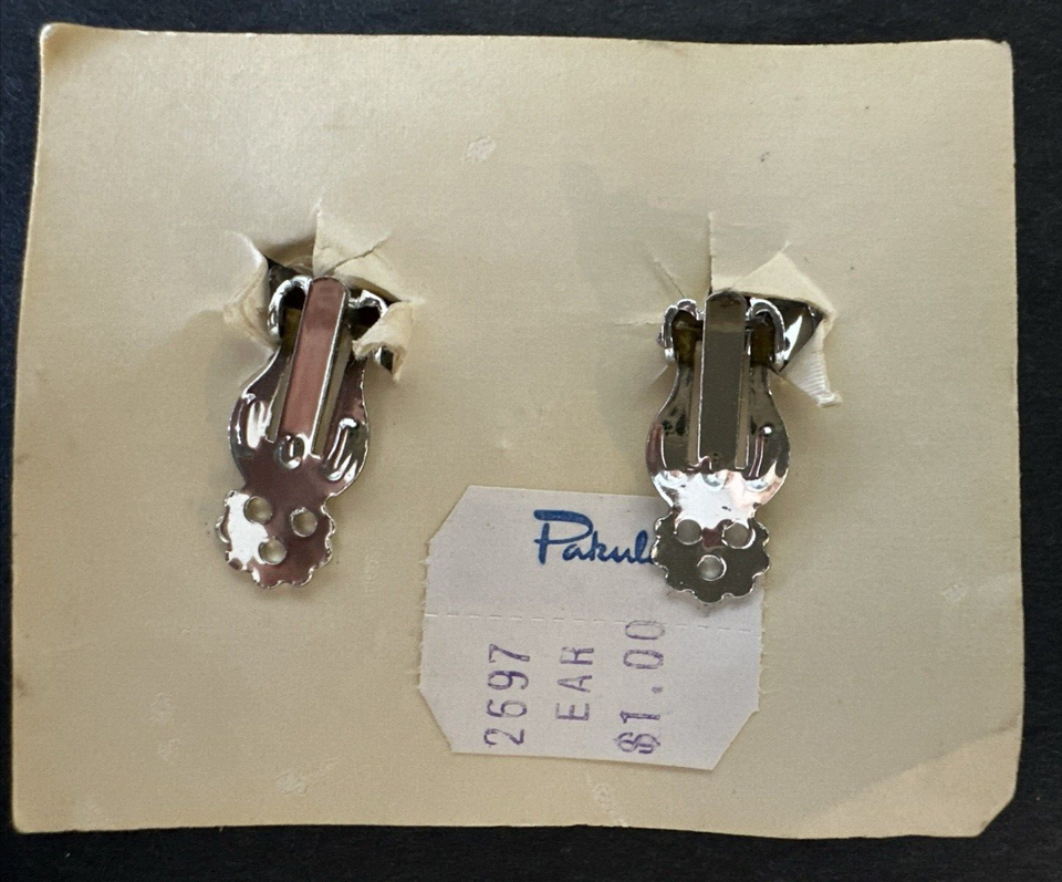 Vintage Pakula Jewelry Flower Silver Tone Brooch & Clip On Earrings Set ...
