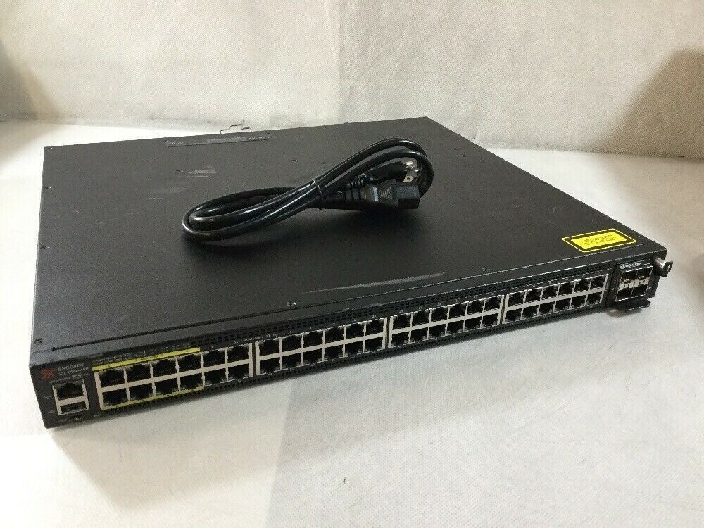Brocade Ruckus ICX 7450-48P 48 Port PoE+ Switch + ICX7400-4X10GF + 2x ...