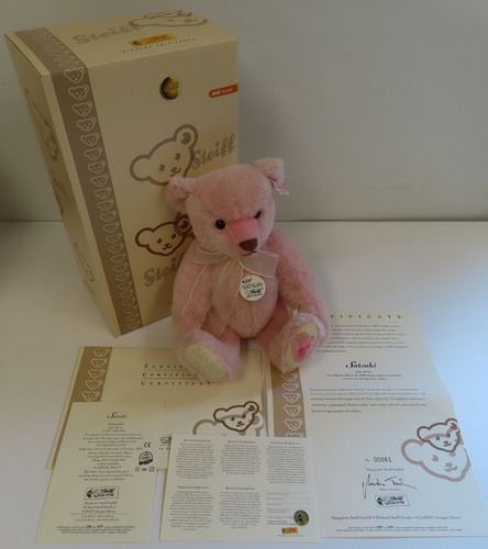 STEIFF CLUB SATSUKI PINK TEDDY BEAR JAPAN 676826 30CM LABELS BOXED ...