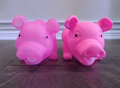 Squeeze Me Piggy Toys - Lot of Two Piglets - 8" Rubber Pigs with ...