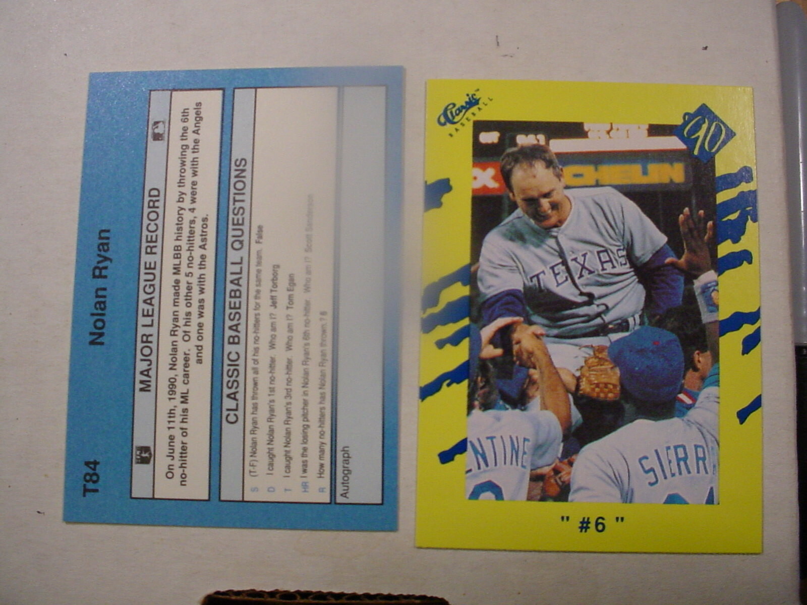 1990 # T26 Nolan Ryan Classic Rangers - Nolan knows Bo | eBay