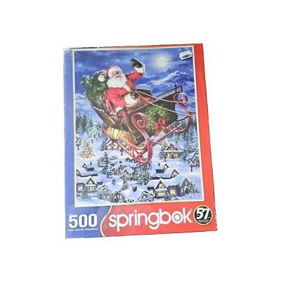 SANTA’S SLEIGH Springbok 500 Pc Puzzle New Factory Sealed Christmas USA ...