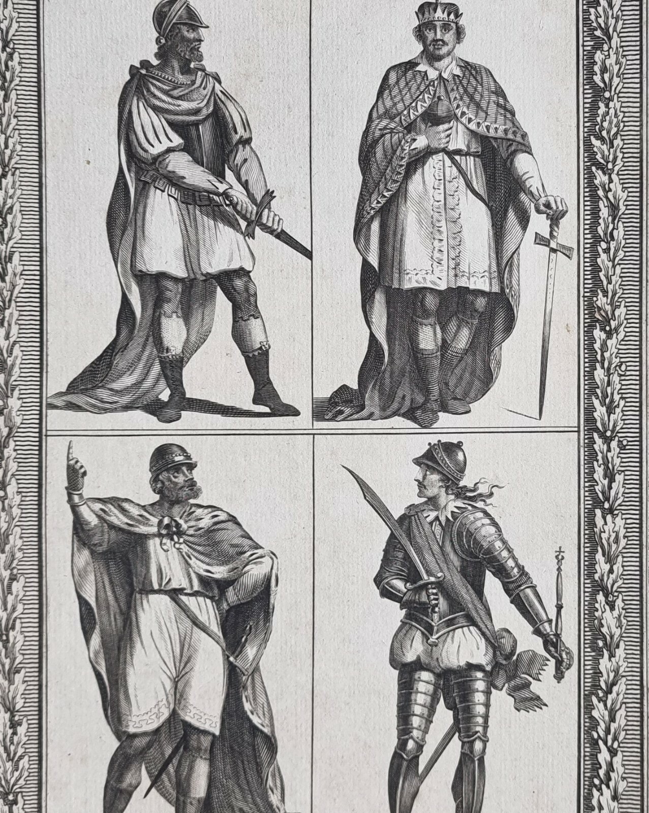 1790 ORIGINAL ANTIQUE PRINT HAROLD I CANUTE II EDWARD THE CONFESSOR ...