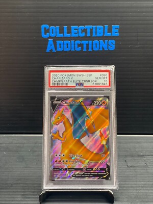 Pokemon Champion's Path Elite Trainer Promo SWSH050 Charizard V PSA 10 ...