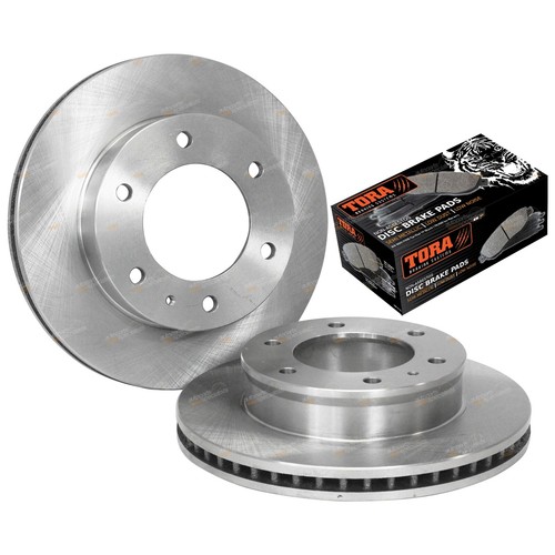 2 x Front Disc Brake Rotors + Pads Kit for Ford Ranger PJ PK 2006~2011 ...