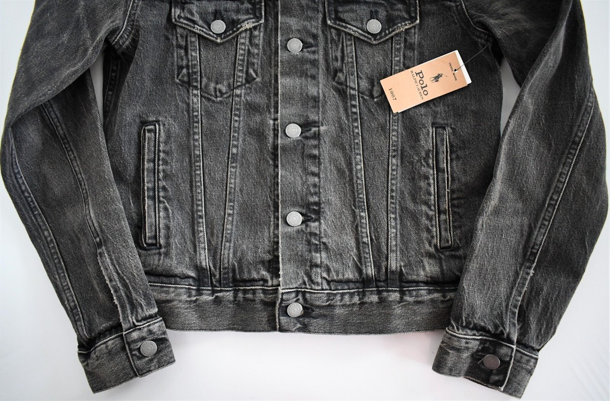 New POLO RALPH LAUREN CROWN CREST DENIM Black DENIM TRUCKER New POLO RALPH LAUREN CROWN CREST DENIM Black DENIM TRUCKER