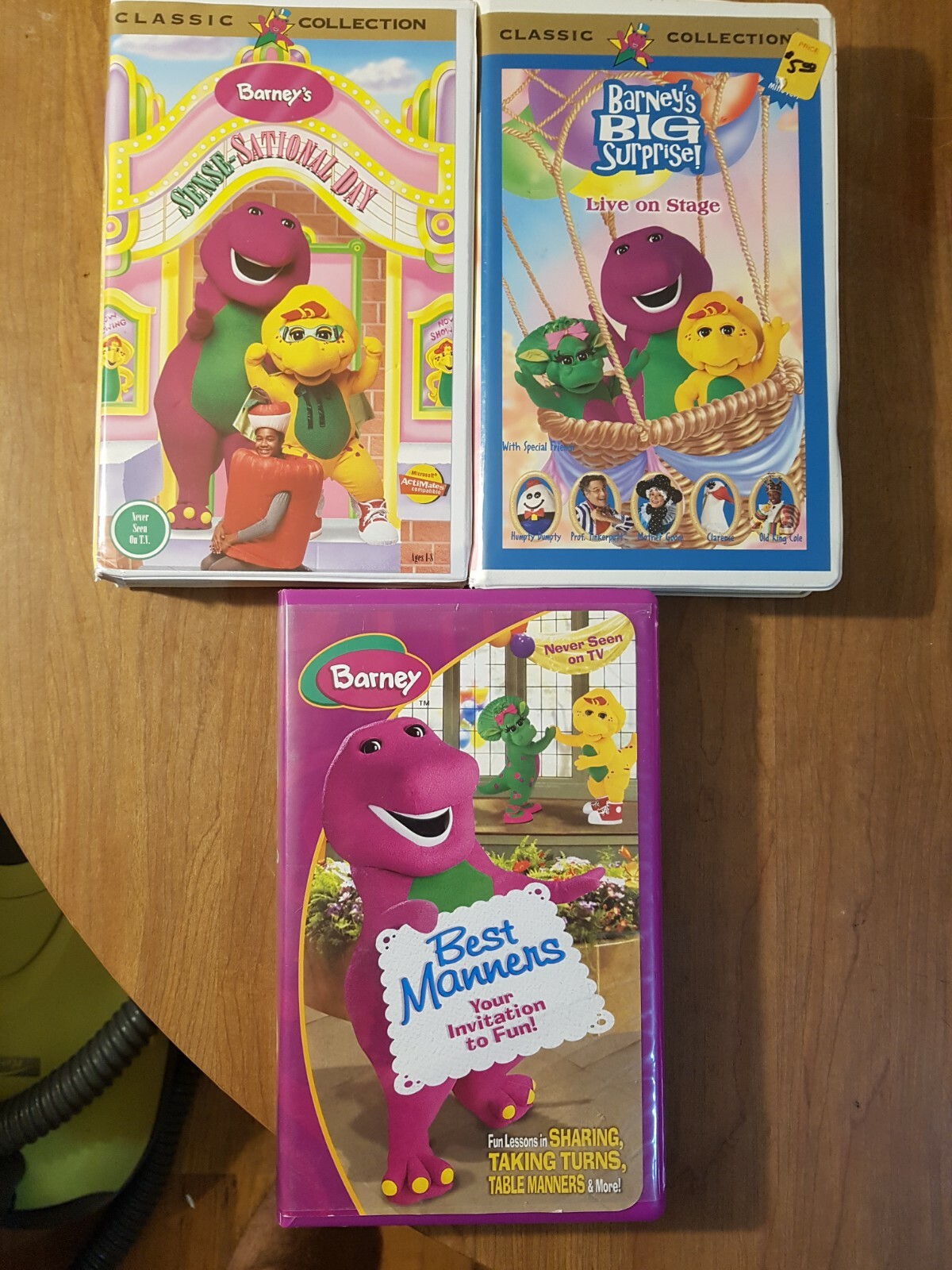 Barney VHS Lot Best Manners, Sense-Sational Day and Barney's Big ...