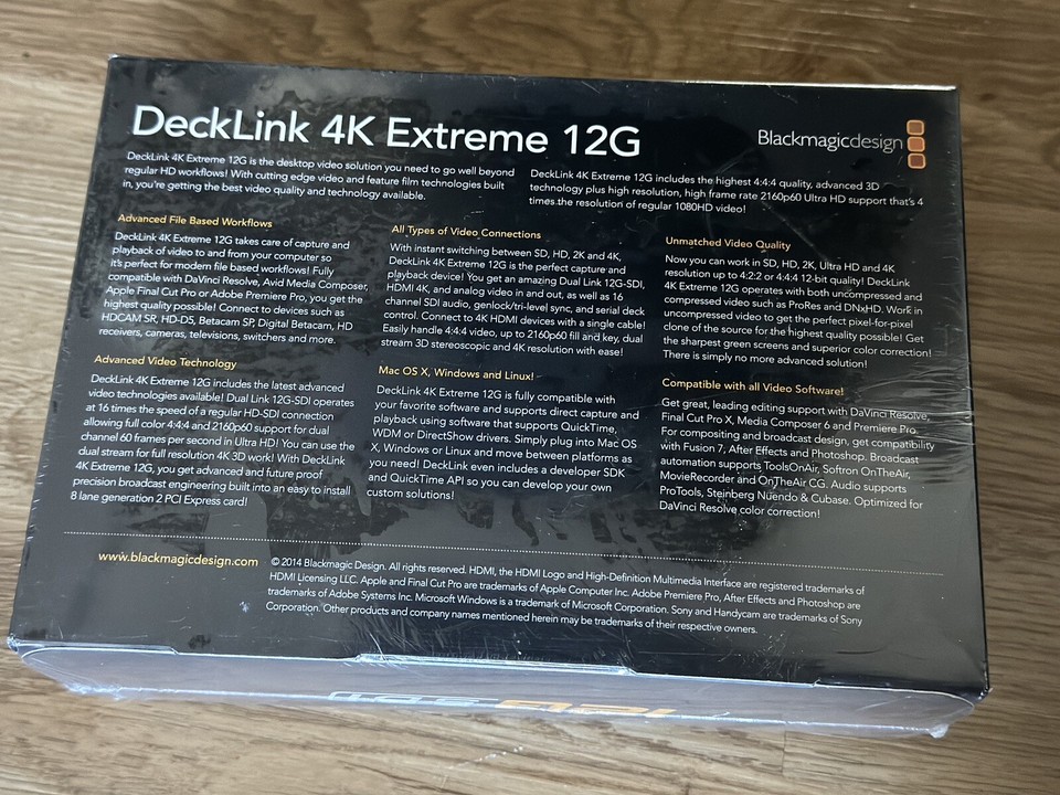 Blackmagic Design DeckLink 4K Extreme 12G Capture and Playback Card ...