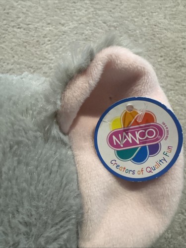 Nanco Elephant Stuffed Plush Toy 7" Grey Blue Eyes Collect Display Soft ...