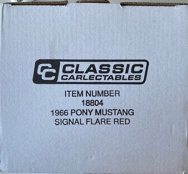 1/18 Classic Carlectables 1966 Pony Mustang Signal Flare Red COA Ltd Ed ...