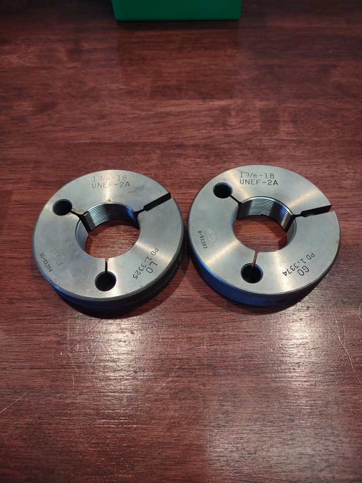 Outside thread gage O.D. Go/No-Go Set 1-3/8-18 (1.375-18) UNEF-2A BESLY ...