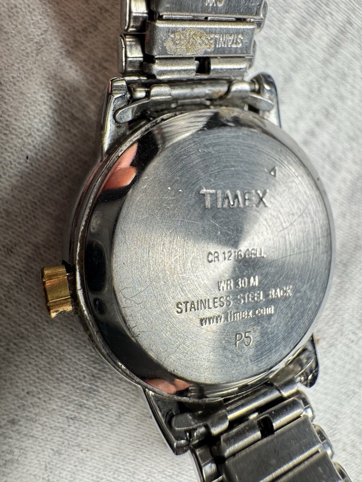 Timex Indiglo WR30M Women’s Watch Gold-Tone & Silver Stretch Band w ...
