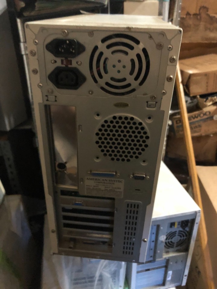 Vintage Retro PC Case Beige Computer Case AT mid Power White Used full ...