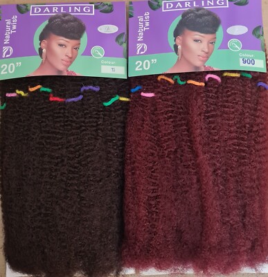 Darling Natural Afro Twist Kinky Braids Crochet Plaits 20" - Different ...