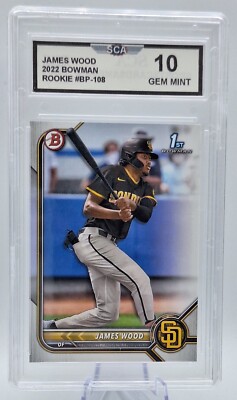 2022 Bowman #BP108 JAMES WOOD ROOKIE Card "SCA" 10 - 1st Bowman Paper ...