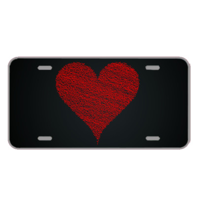 Custom Novelty License Plate With Fancy Gorgeous Red Heart Design | eBay