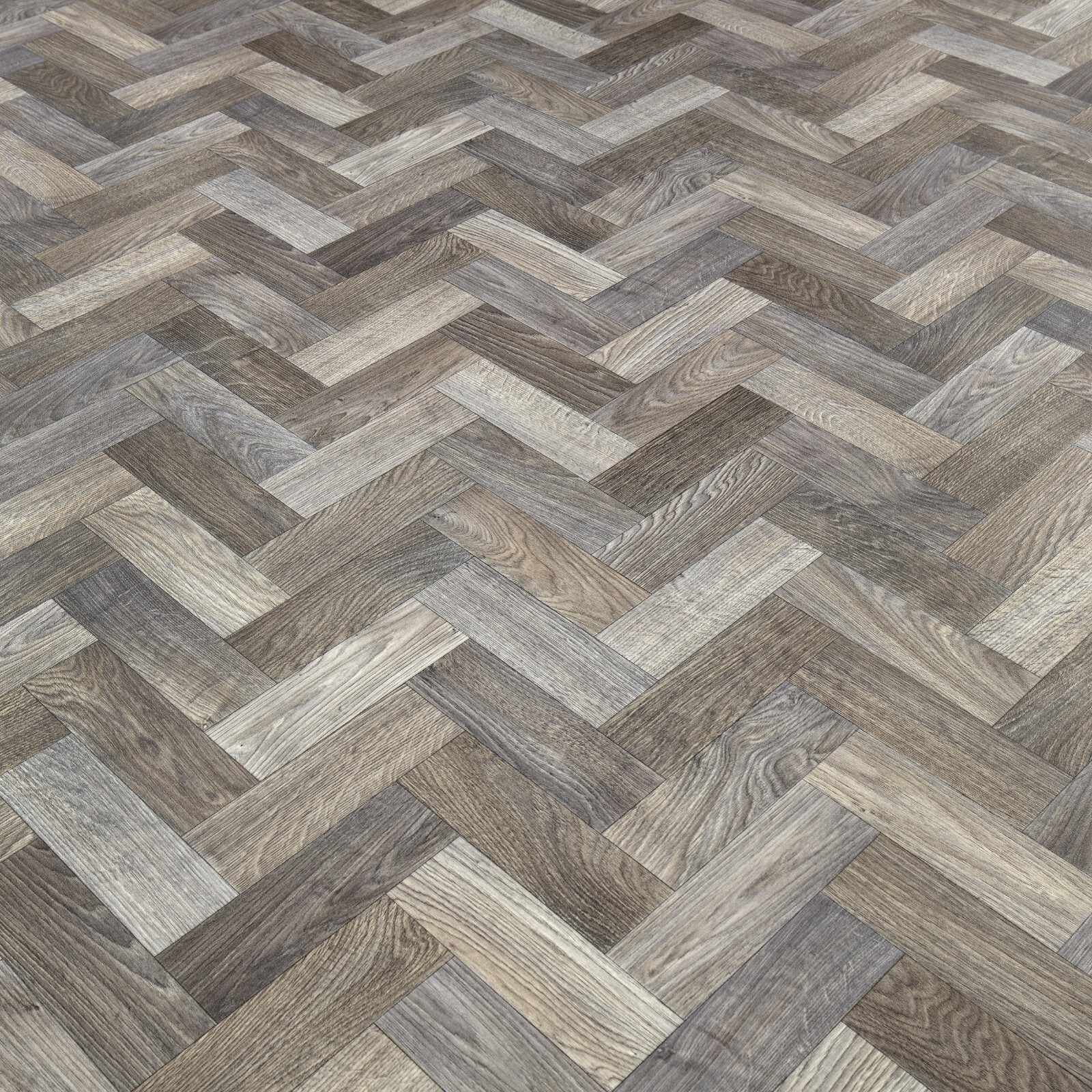 Grey Oak Herringbone Vinyl Flooring Roll Wood Effect Cheap Lino Parquet ...