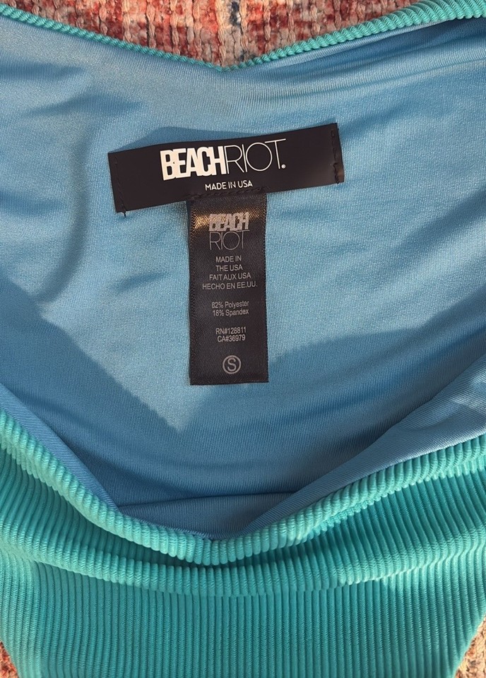 Beach Riot Vanessa Ribbed Bikini Bottoms In Malibu Blue SZ S NWOT | eBay