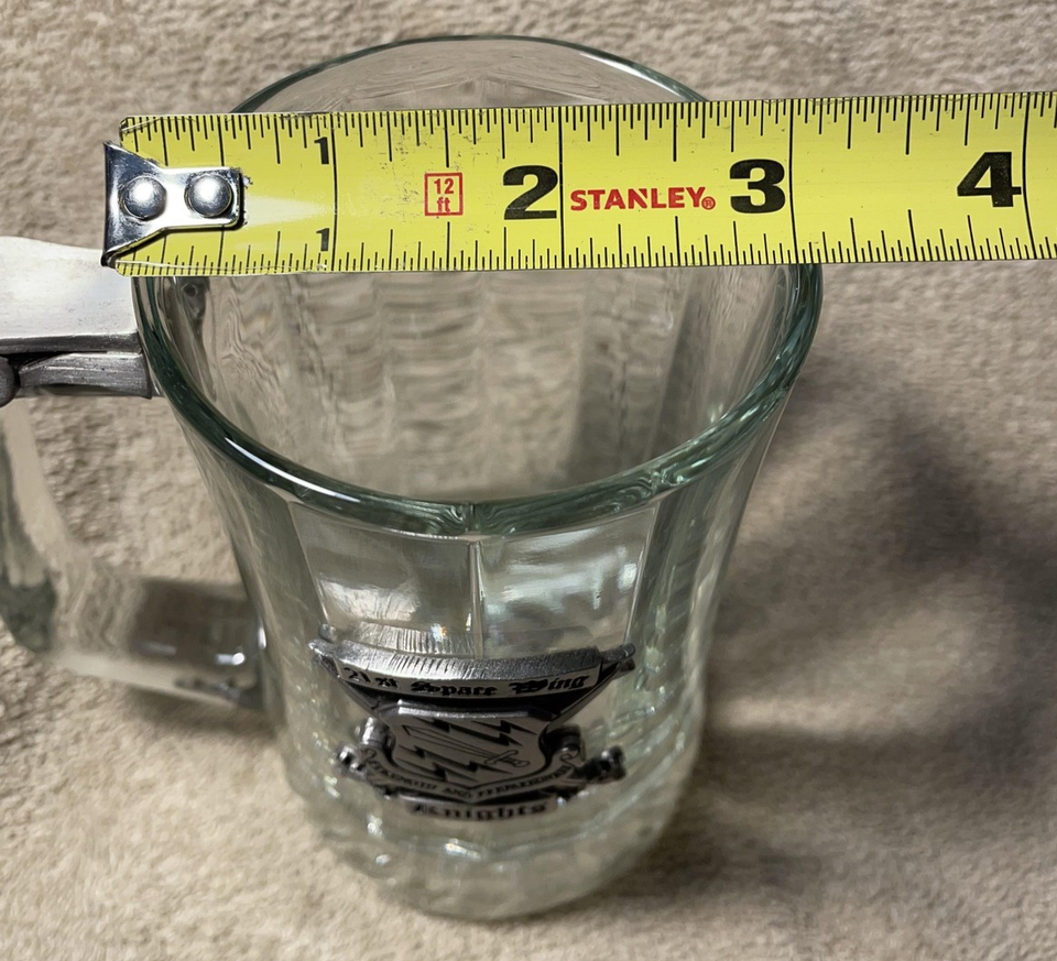 US Air Force 21st Space Wing Knights Glass Beer Mug Stein Metal Emblem ...