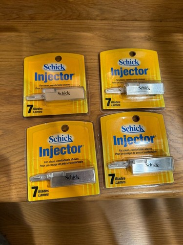 (4) Schick Injector Razor Refill Blades, 7 Each, Discontinued New Old ...