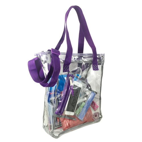 K-Cliffs Heavy Duty Clear Tote Deluxe See Through Messenger Work Bag ...