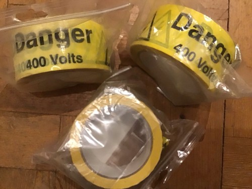 Danger 400V Yellow Warning Tape - 48mm x 33m - Industrial Signs ...