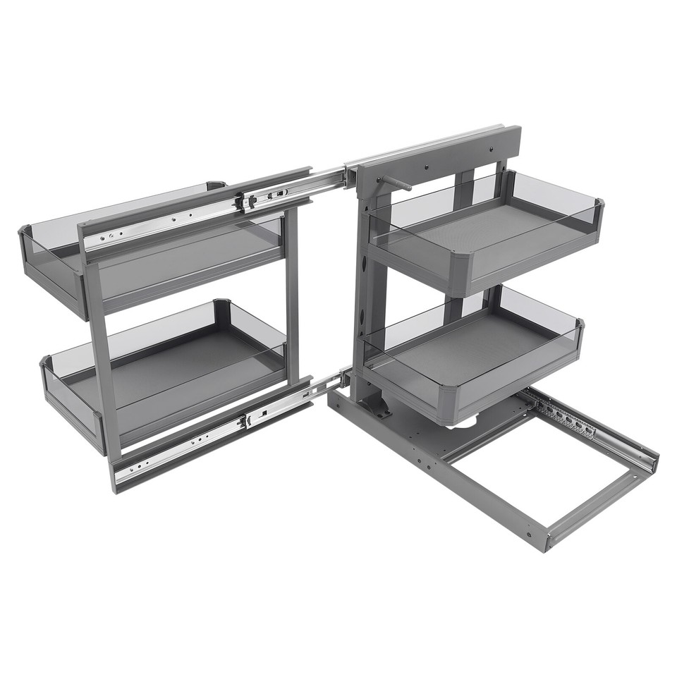 Blind Corner Pull Out Pantry Racks Left&Right Open Min Opening 14.57" W ...
