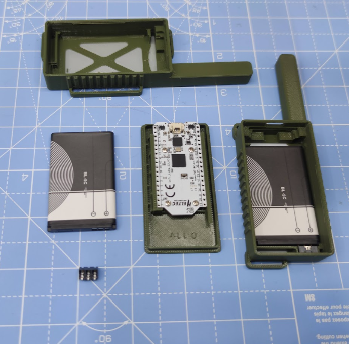 Rugged Case for HELTEC ESP32 LoRa (V3) with Nokia BL-5C LiPO Battery ...