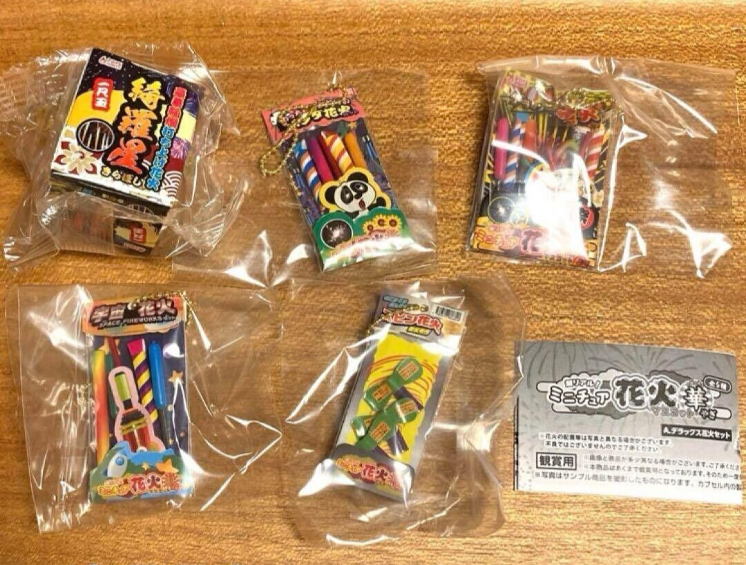 Super realistic miniature fireworks Complete set 5 Capsule Toy JAPAN JP ...