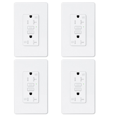 20Amp GFI Outlet Slim Duplex Receptacle Ground Fault Circuit ...
