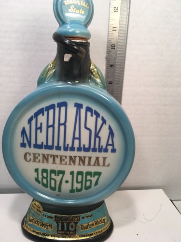 JIM BEAM BOURBON DECANTER - NEBRASKA Centennial 1967 w/ Stopper EUC | eBay